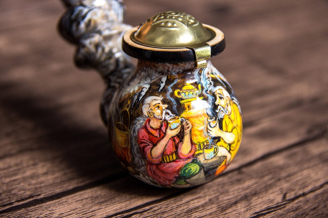 Smoking Pipe Hunting Hand Painted Pipe Exclusive Pipe Collectible Pipes ...