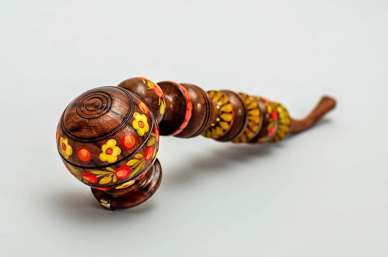 Artistic Wooden Smoking Pipe Hand Painted With Oil Paints the Pipe is ...