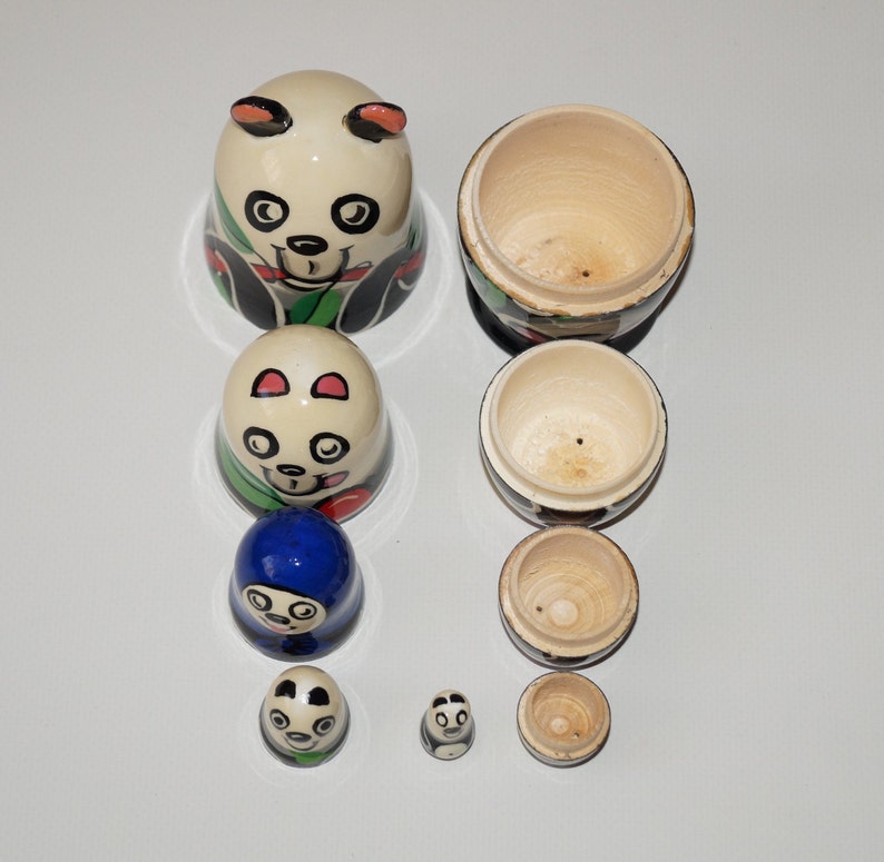 Panda Doll Doll Gift Matreshka Panda Nesting Dolls Handpainted Doll ...