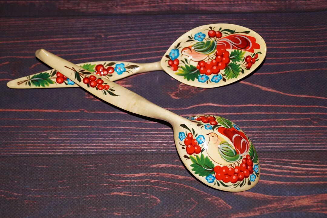 Decorative Spoon Wooden Spoon Hand Painted Spoon Collectible - Etsy