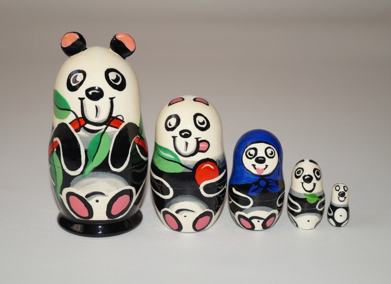 Panda Doll Doll Gift Matreshka Panda Nesting Dolls Handpainted | Etsy