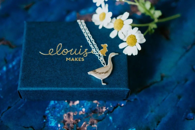 Sterling Silver Snow Goose Necklace Animal Jewellery Snow Goose Ethical ...