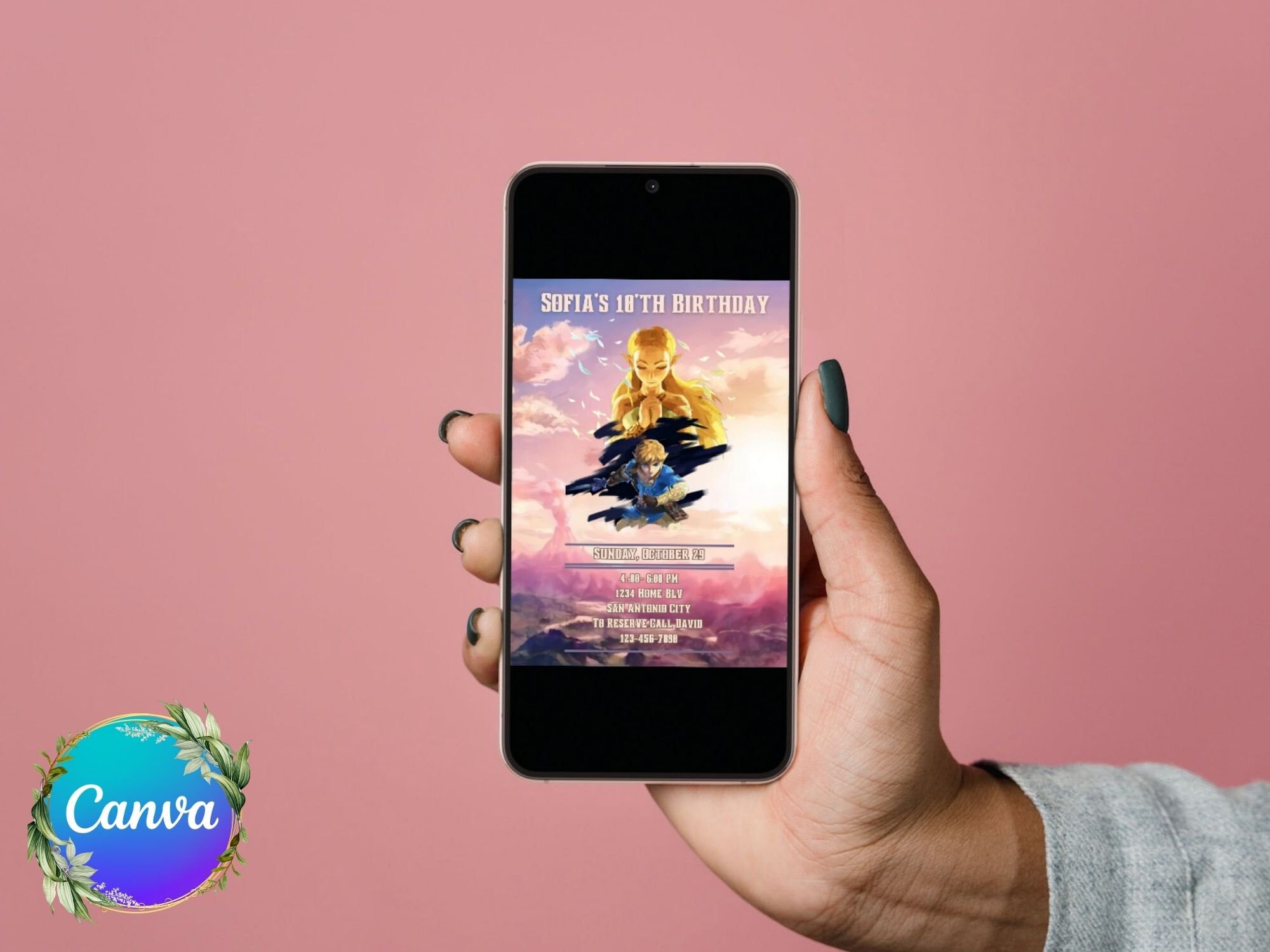 Zelda BOTW Digital DIY Birthday Invitation - Etsy