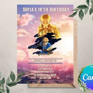 Zelda BOTW Digital DIY Birthday Invitation - Etsy