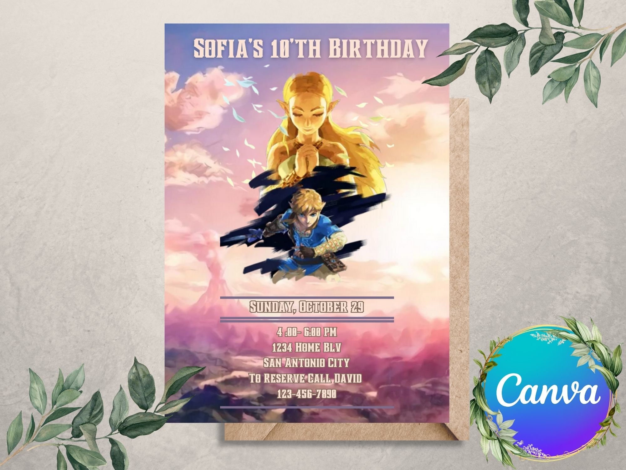 Zelda BOTW Digital DIY Birthday Invitation - Etsy