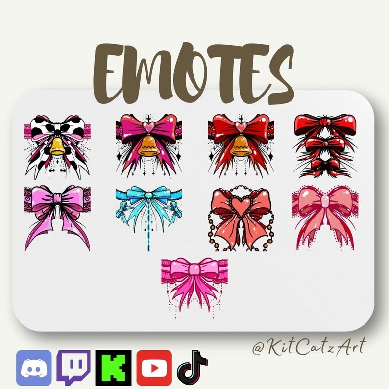 Bow Emote Bundle for Twitch or Discord - Etsy