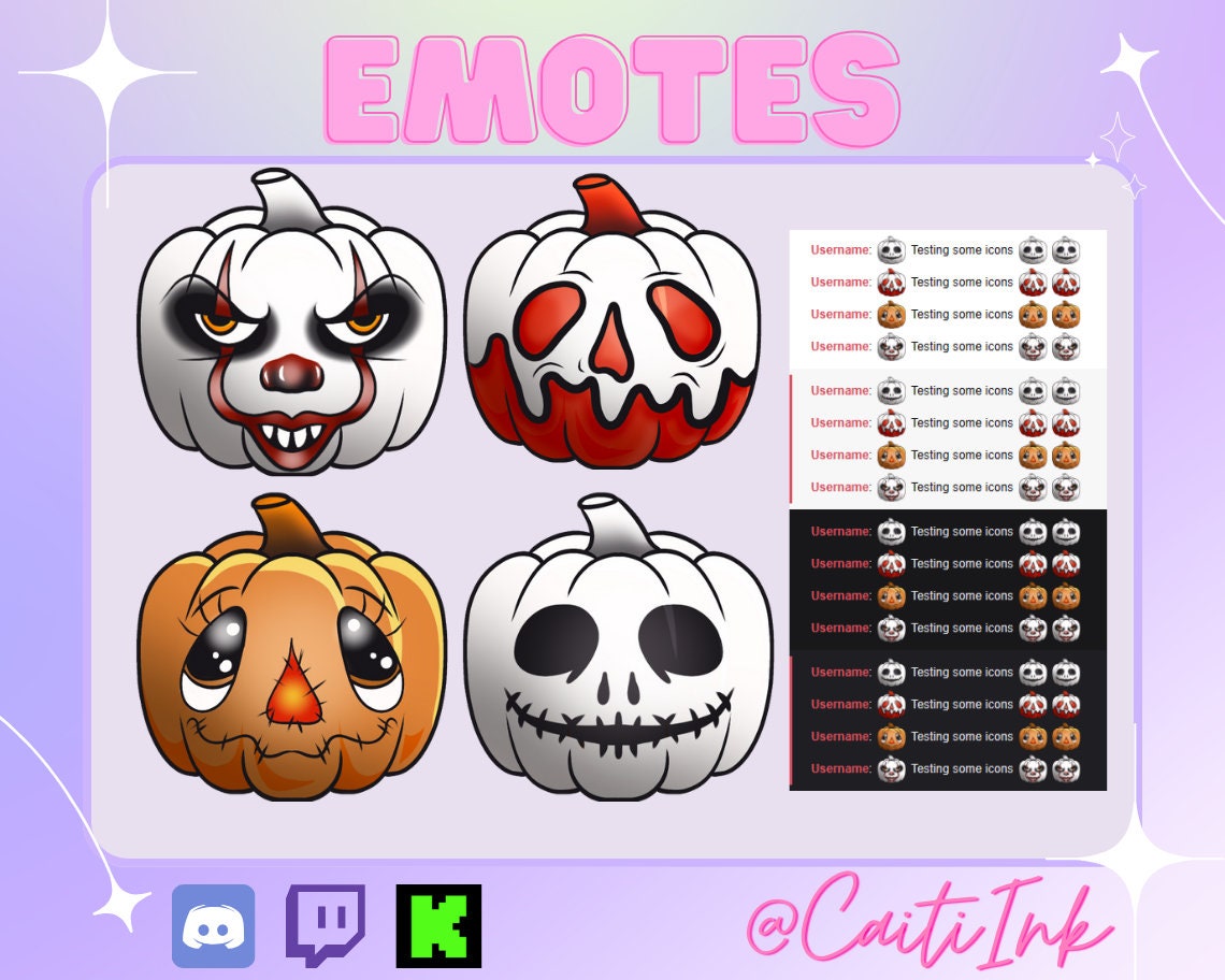 Pumpkin Painted Scary Faces Emote Package X4 - Etsy
