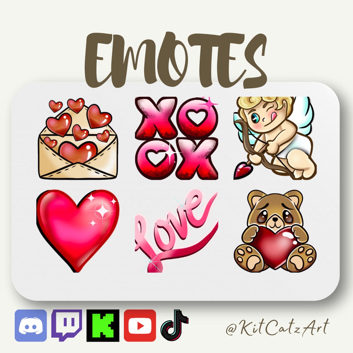 X6 Valentine Emote Package Plus 2 Animated Emotes for Twitch/discord ...