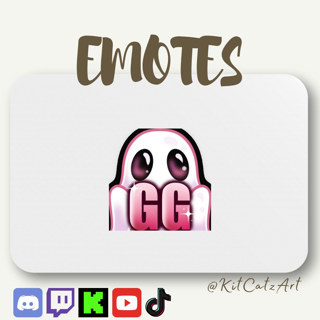 GG Pink Ghost Emote Package for Twitch/discord/kick/youtube/tiktok ...