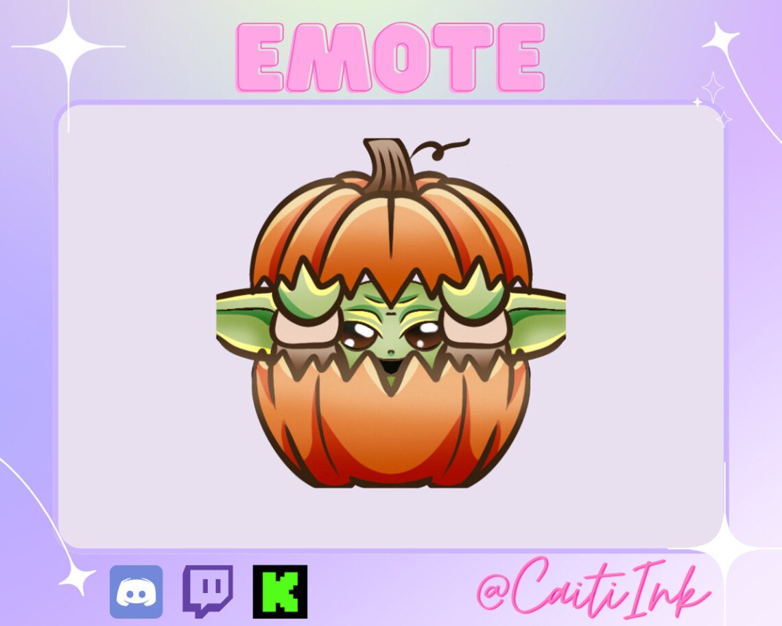 Grogu Pumpkin Emote for Twitch/discord/kick/youtube/tiktok - Etsy