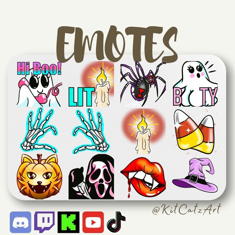 X12 Halloween Spooky Emote Package for Twitch/discord/kick/youtube ...