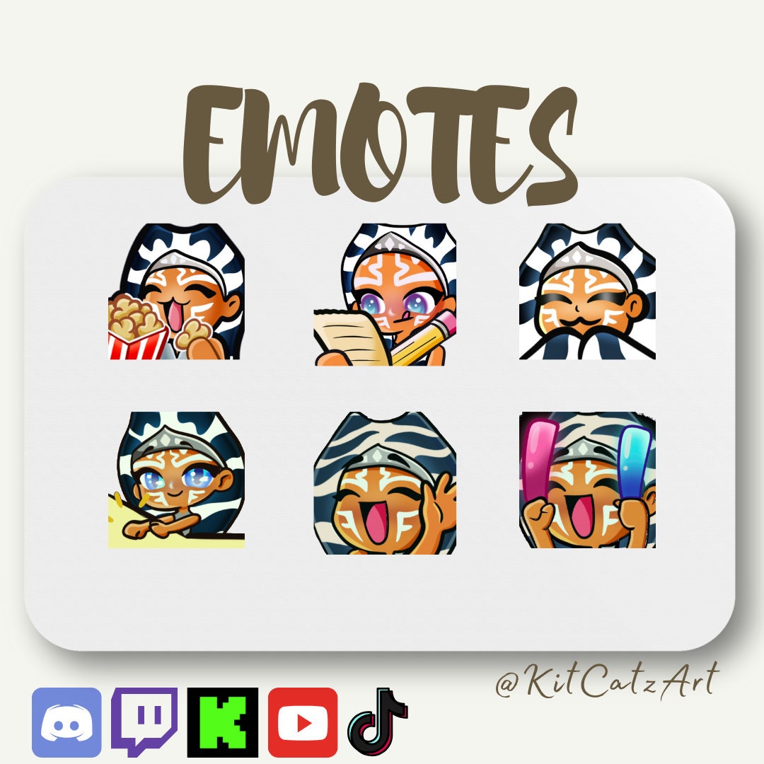 6 Additional Ahsoka Tano Emote and GIF Package for Twitch/discord/kick ...