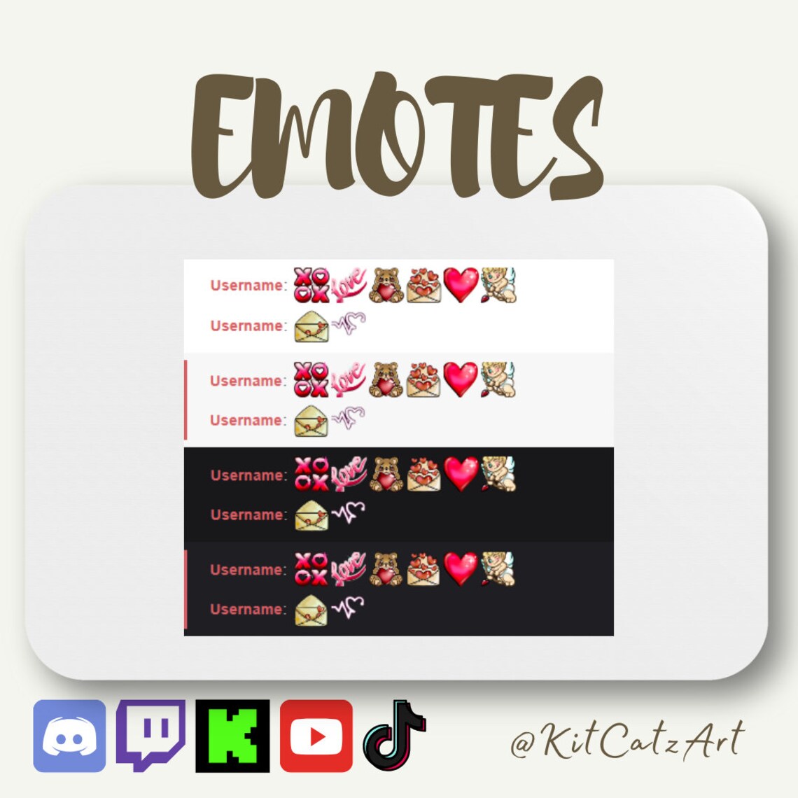 X6 Valentine Emote Package Plus 2 Animated Emotes for Twitch/discord ...