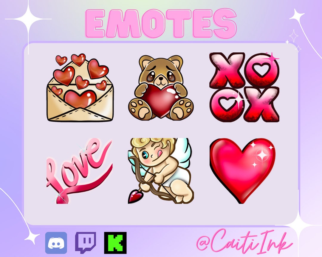 X6 Valentine Emote Package Plus 2 Animated Emotes for Twitch/discord ...