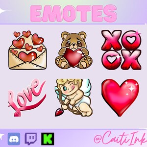 X6 Valentine Emote Package Plus 2 Animated Emotes for Twitch/discord ...