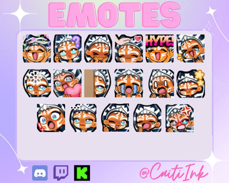 17 Ahsoka Tano Emote Package for Twitch/discord/kick Star Wars and ...