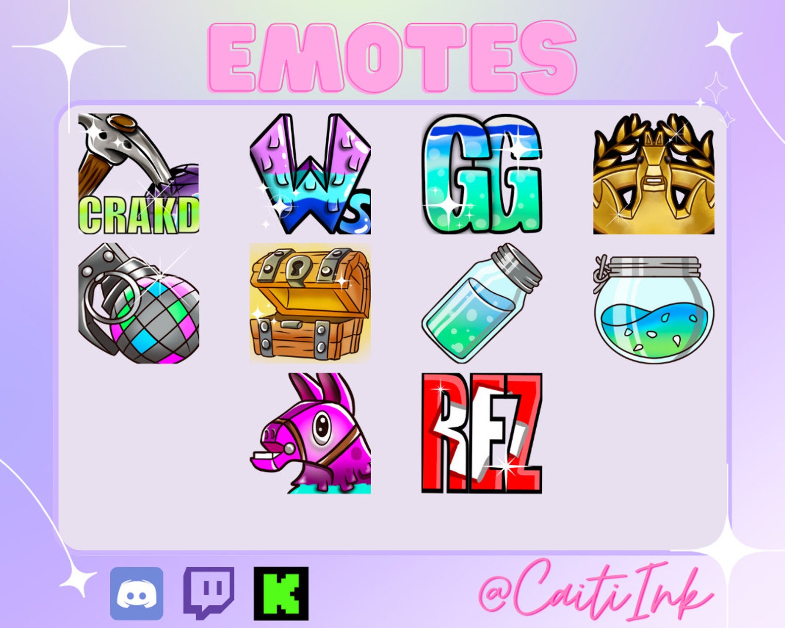 X10 Fort Night or Fork Knife Emote Package for Twitch/discord/kick ...