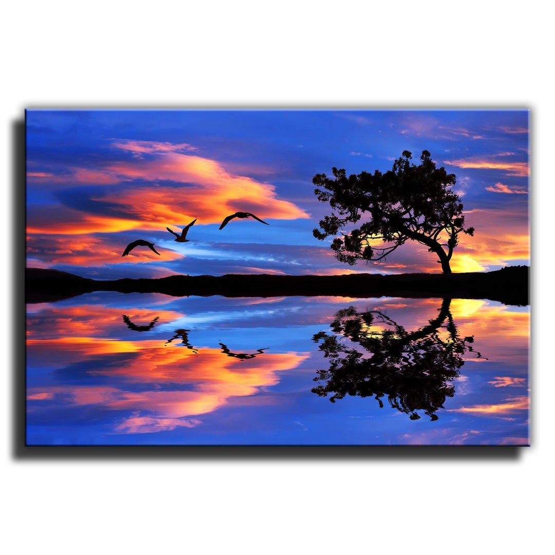 Art Tree Landscape Canvas Wall Art Print Framed - Etsy UK