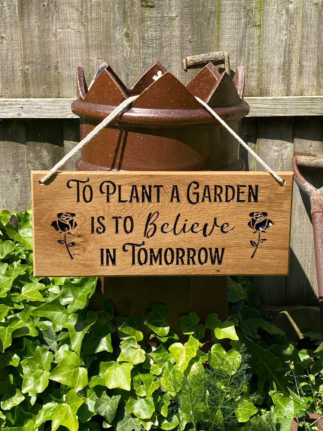 100 Year Old Reclaimed Wood Garden Sign to Plant a Garden is to Believe ...
