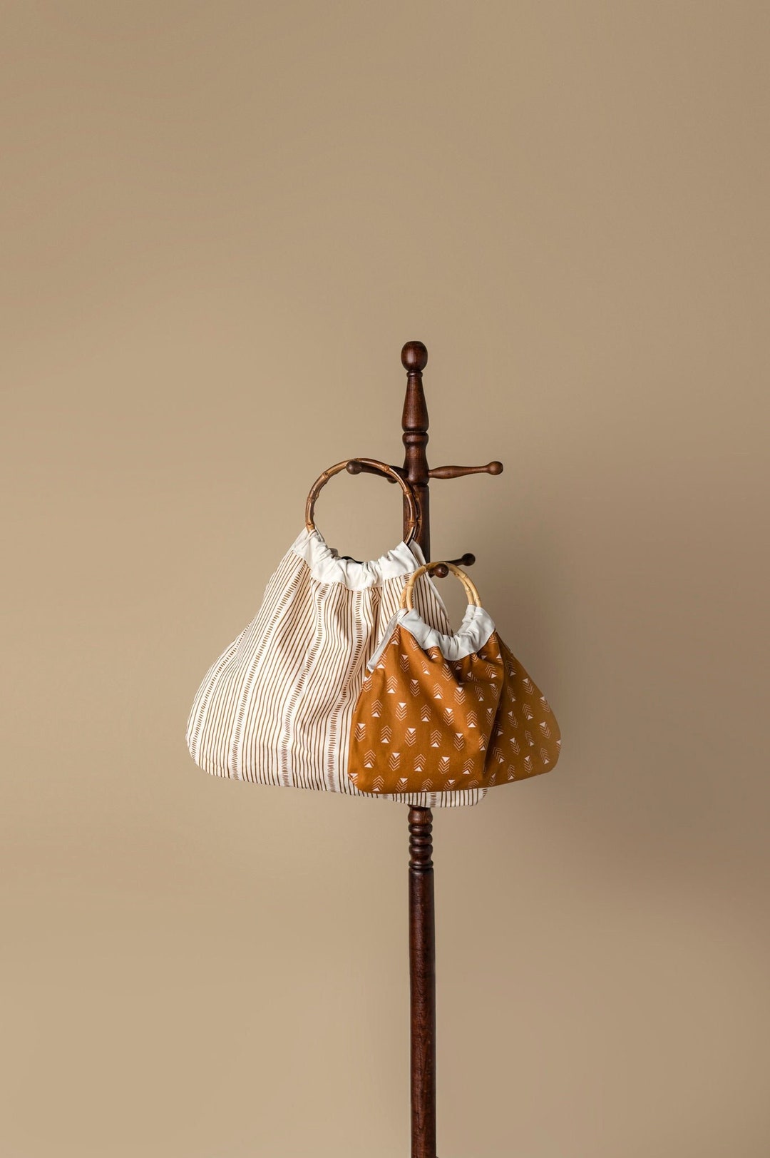 The Beechwood Bag - PDF Sewing Pattern - Bamboo Handle Bag - Two Sizes ...