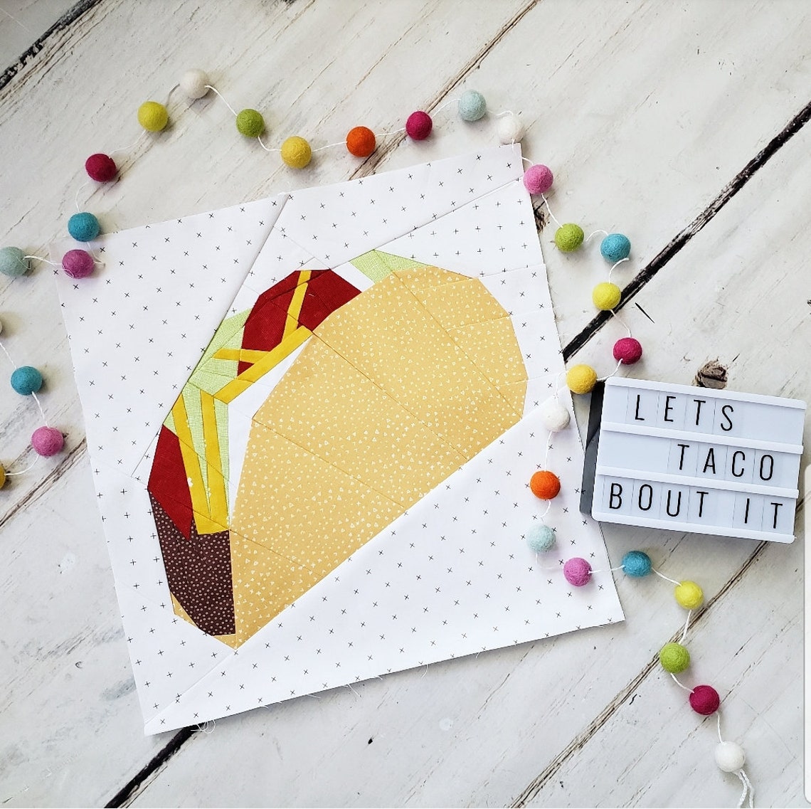 Let's Taco 'bout It Foundation Paper Piecing Pattern | Etsy