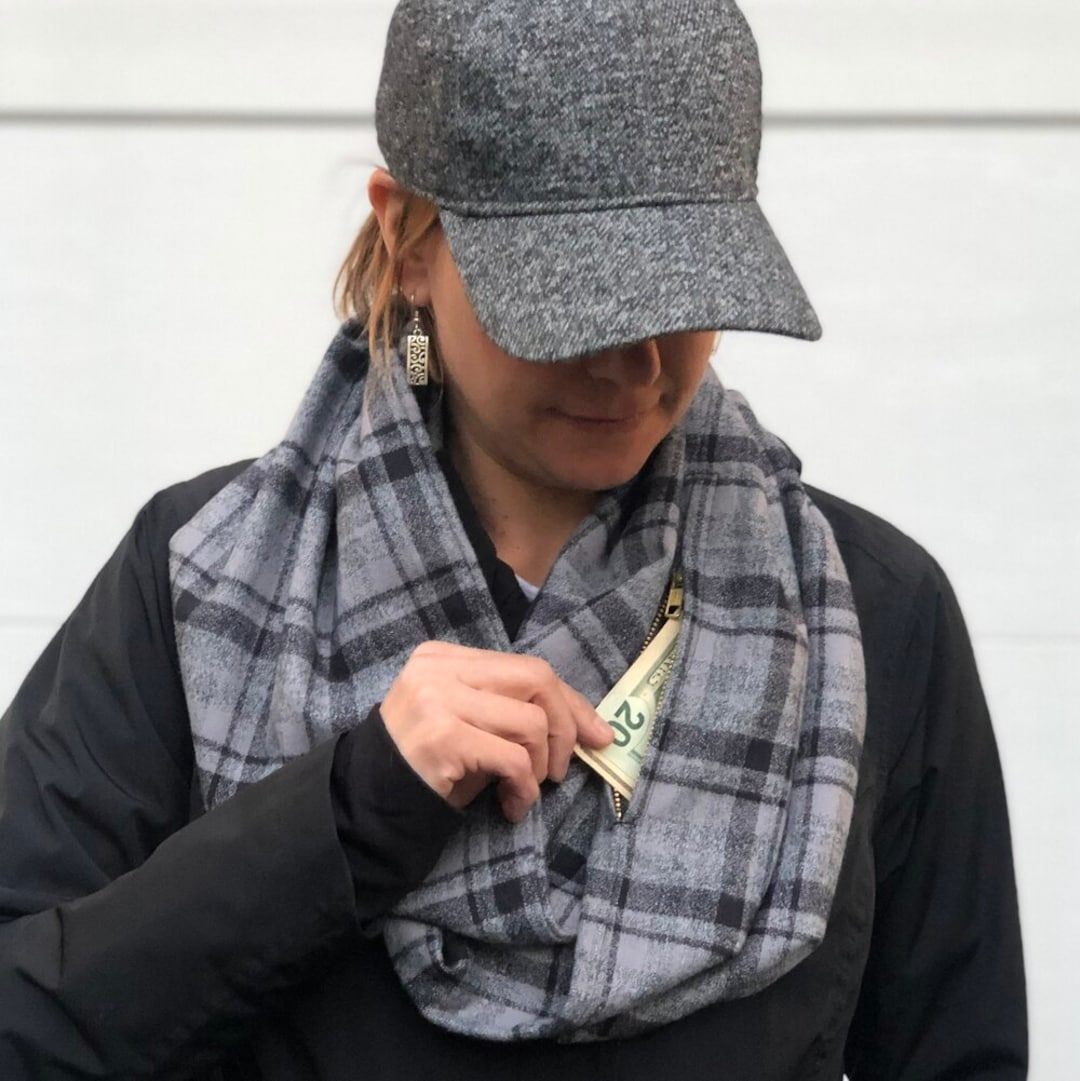 Sideline Scarf - PDF Sewing Pattern - Infinity Scarf With Zippered ...