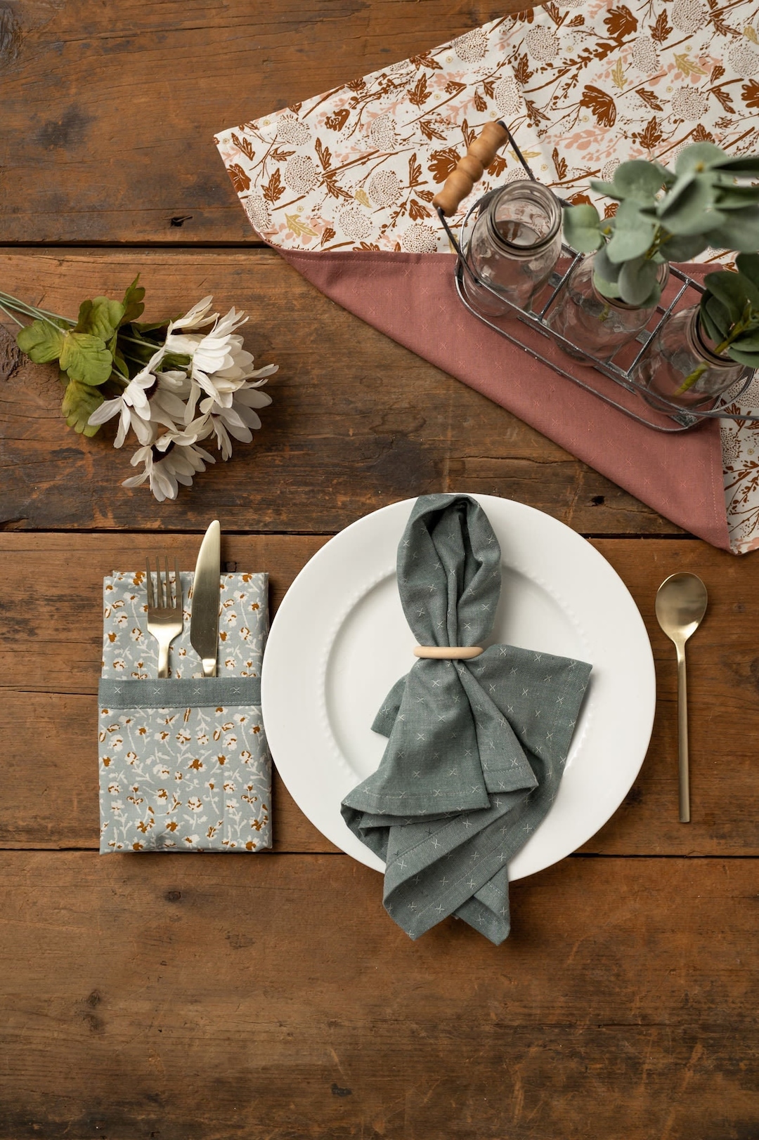 Neat + Tidy Napkin Trio - PDF Sewing Pattern - Fabric Napkin Set With ...