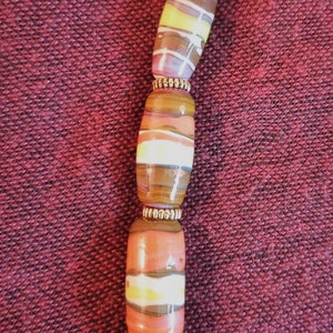 Handmade Hot Glass Flamework Glass Bead Necklace in Earth Tones and ...