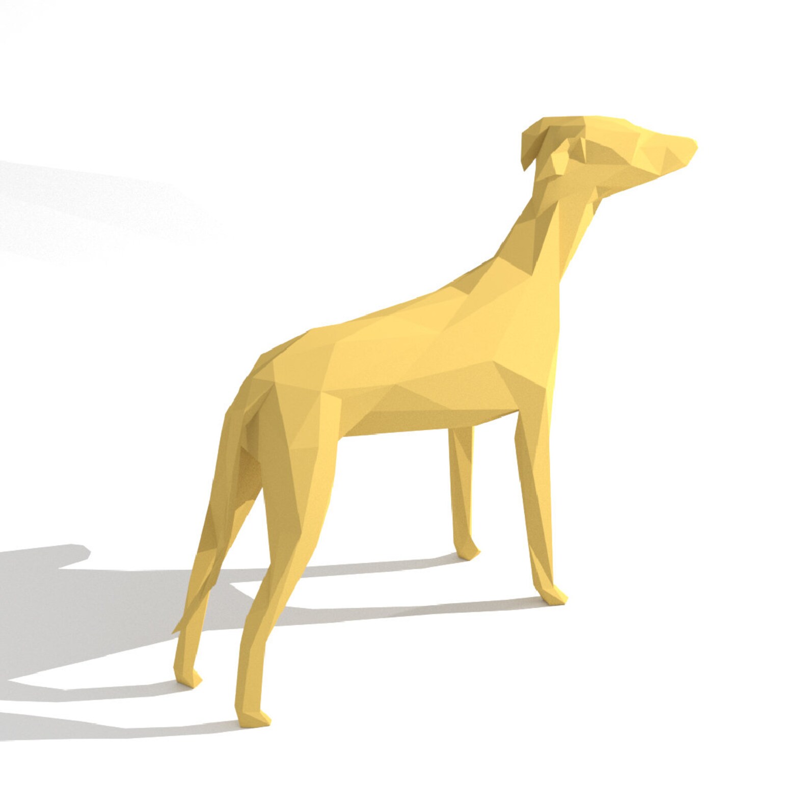 Printable DIY Template PDF. Dog greyhound Low Poly Paper - Etsy