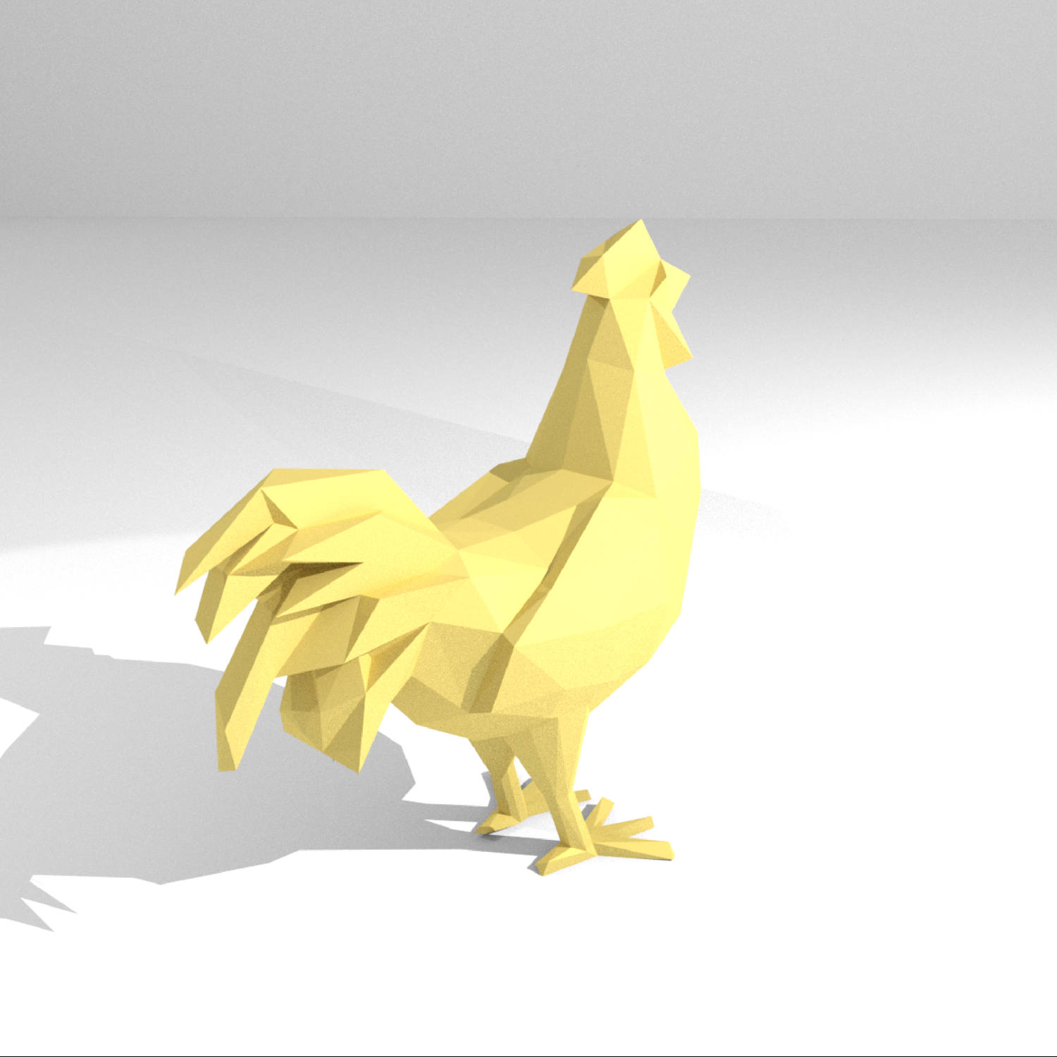 Printable DIY Template PDF. Rooster Low Poly Paper Model - Etsy Hong Kong