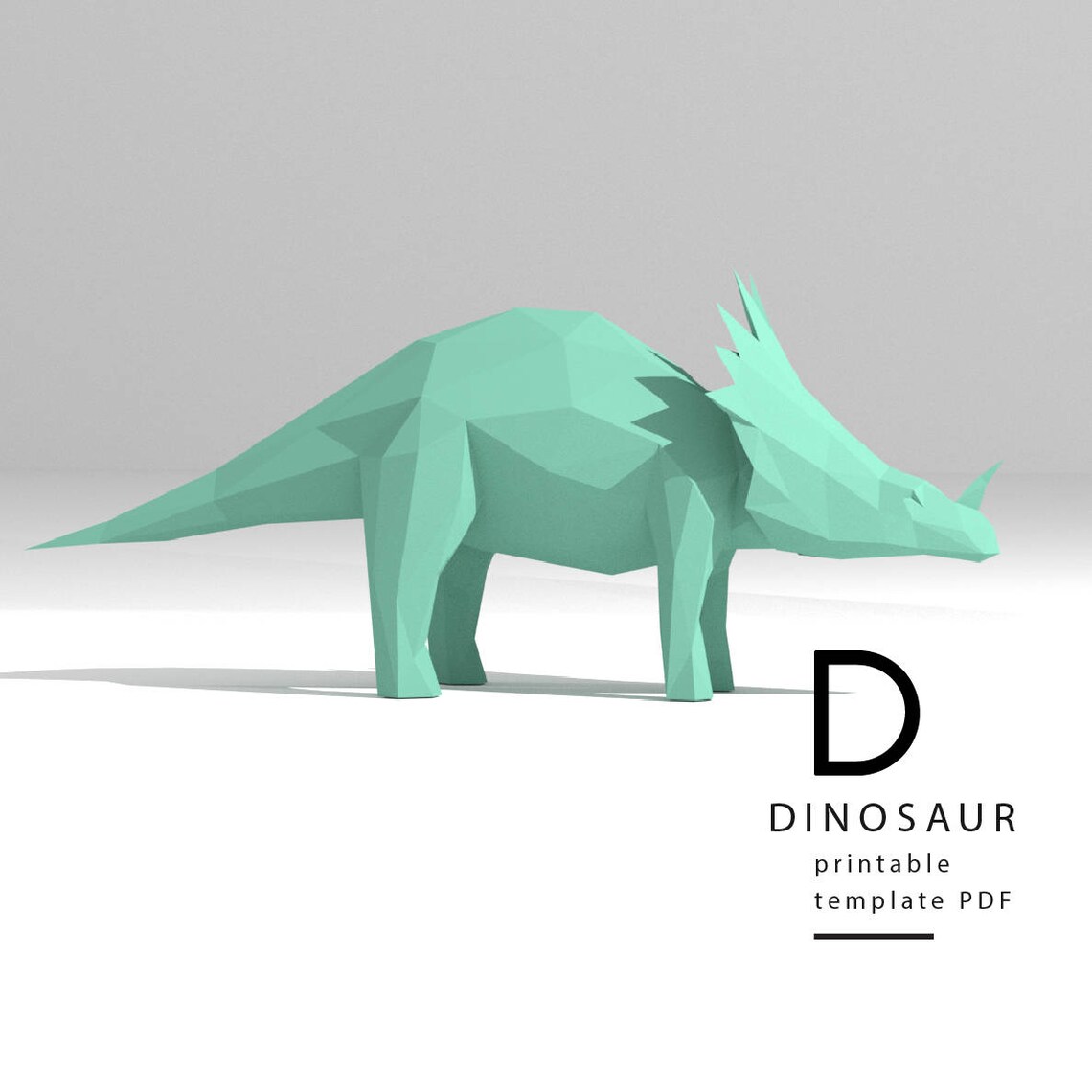 Printable DIY Template PDF. Dinosaur Low Poly Paper Model - Etsy