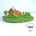 Printable DIY Template (PDF). Island Low Poly Paper Model Template. 3D ...