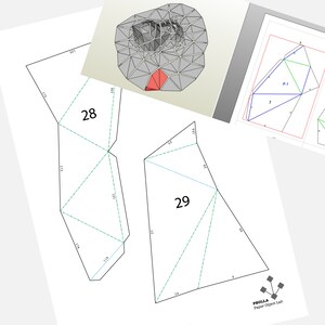 Printable DIY Template (PDF). Island Low Poly Paper Model Template. 3D ...