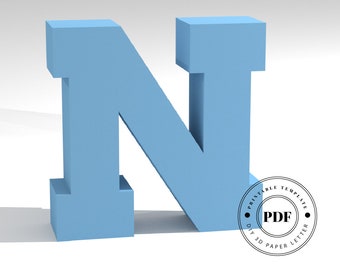 Printable DIY Template PDF. Letter T Low Poly Paper Model | Etsy