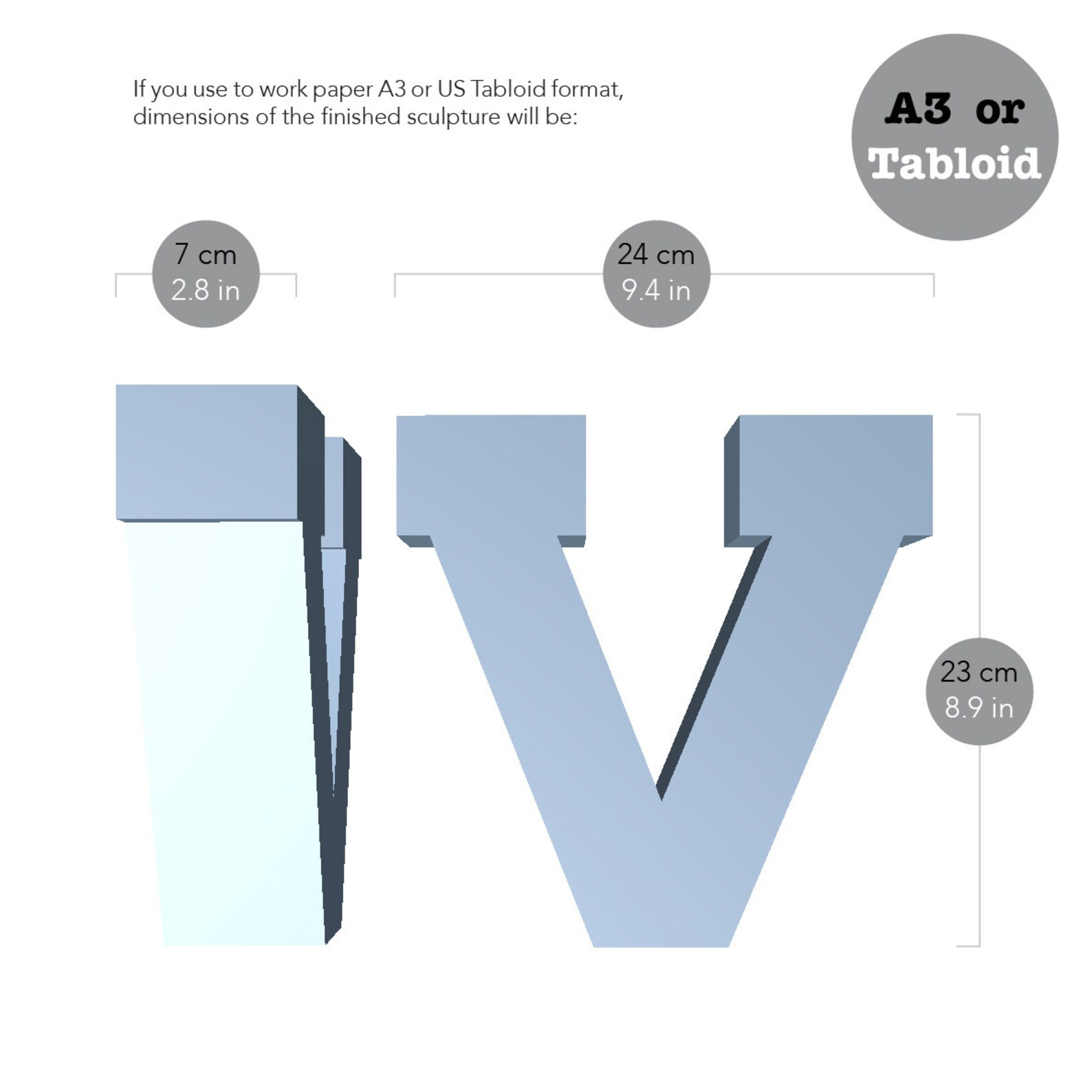 Printable DIY Template PDF. Letter V Low Poly Paper Model - Etsy
