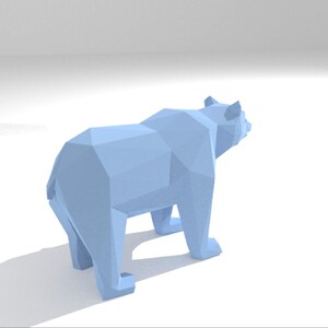 Printable DIY Template (PDF). Bear Low Poly Paper Model Template. 3D ...