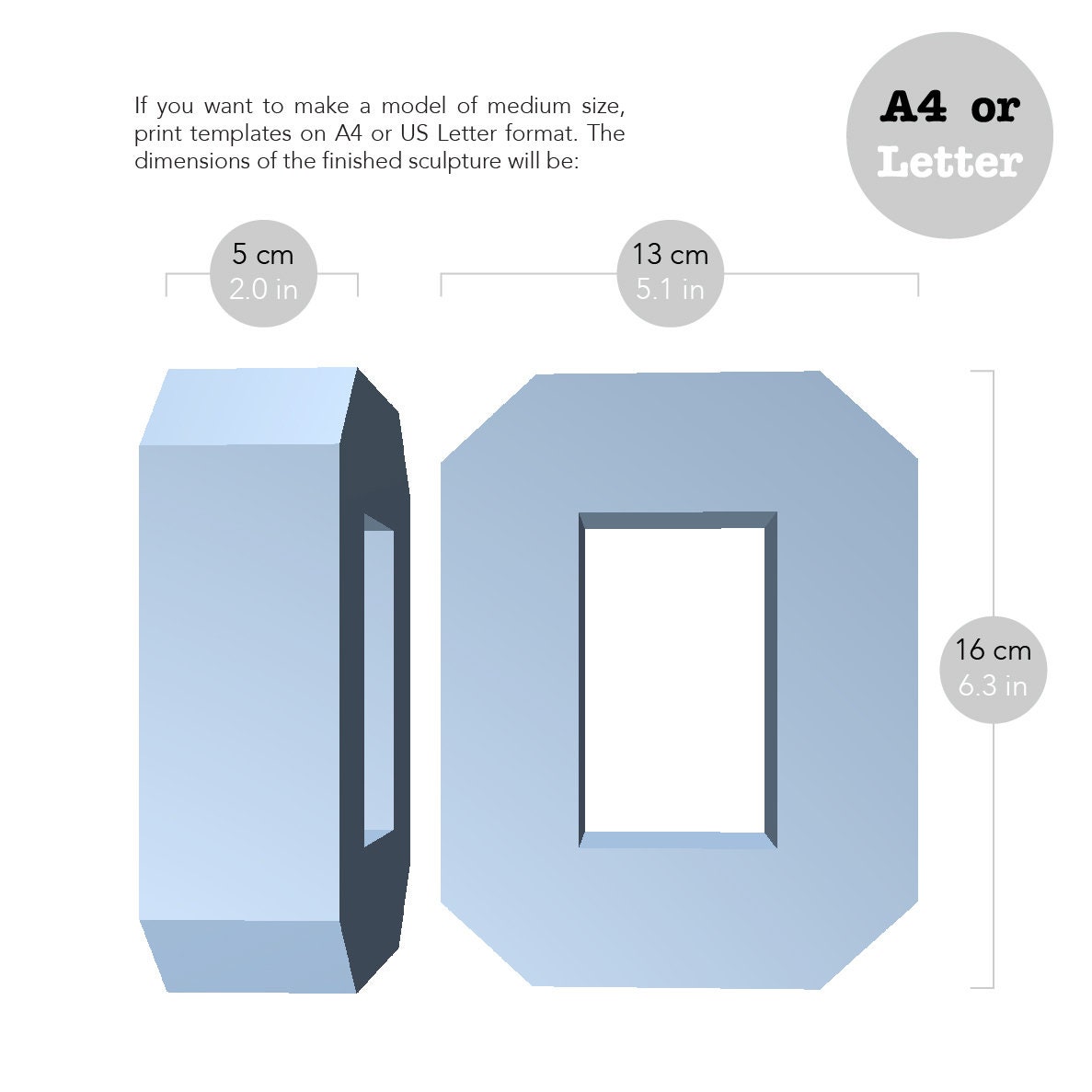 Printable DIY Template PDF. Letter O Low Poly Paper Model - Etsy Canada