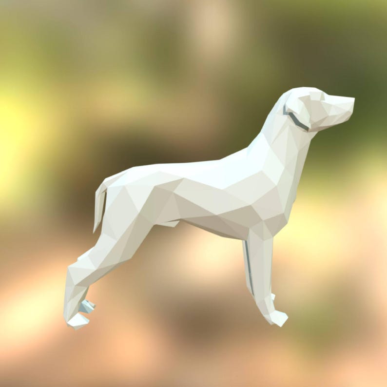 Printable DIY Template PDF. Dog pointer Low Poly Paper - Etsy Canada