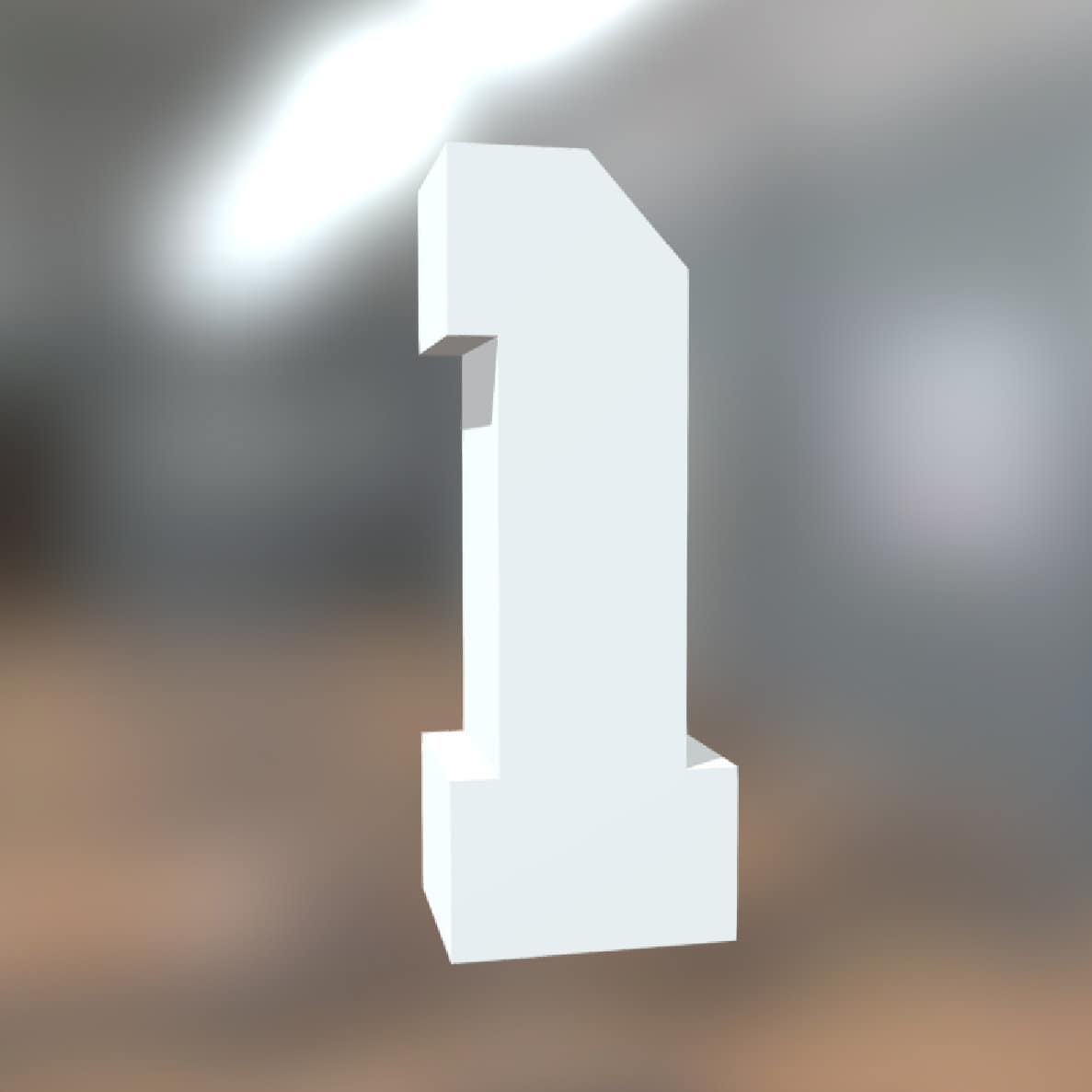 Printable DIY template PDF. Number 1 low poly paper model | Etsy