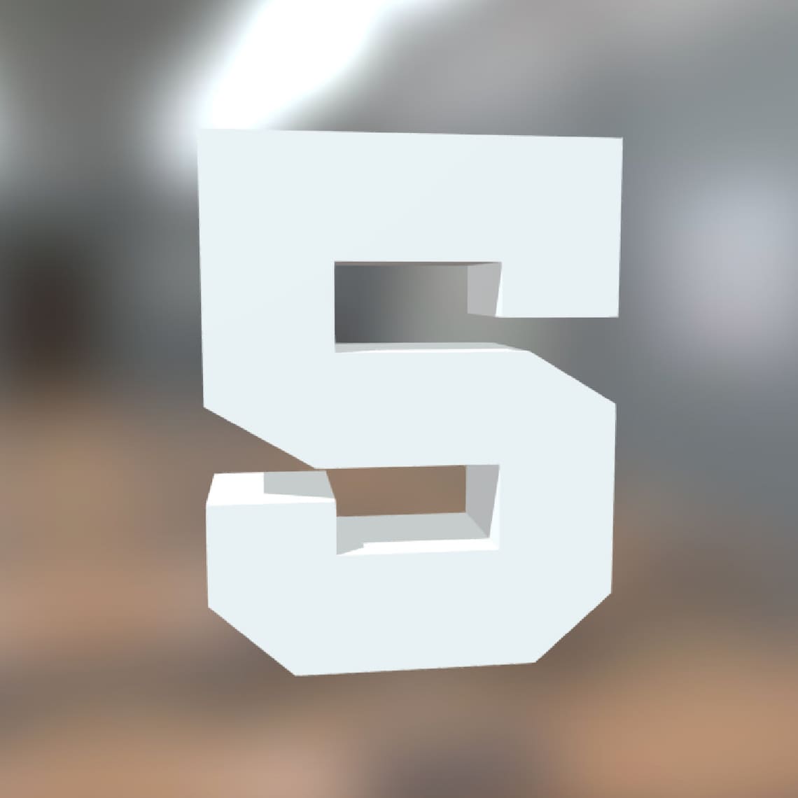 Printable DIY Template (PDF). Number 5 Low Poly Paper Model Template ...