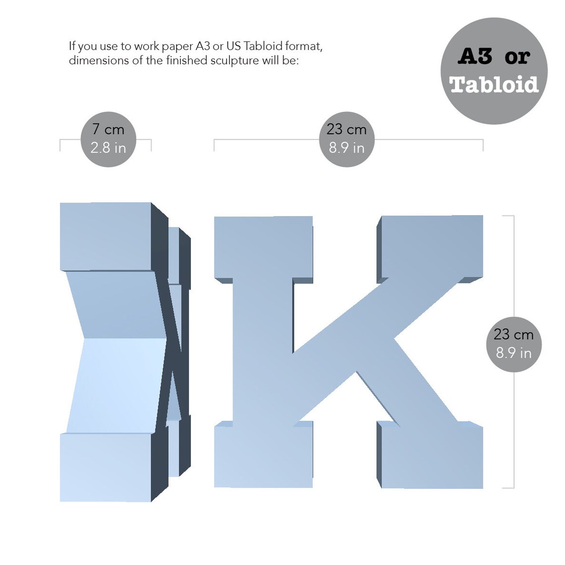 Printable DIY Template PDF. Letter K Low Poly Paper Model - Etsy