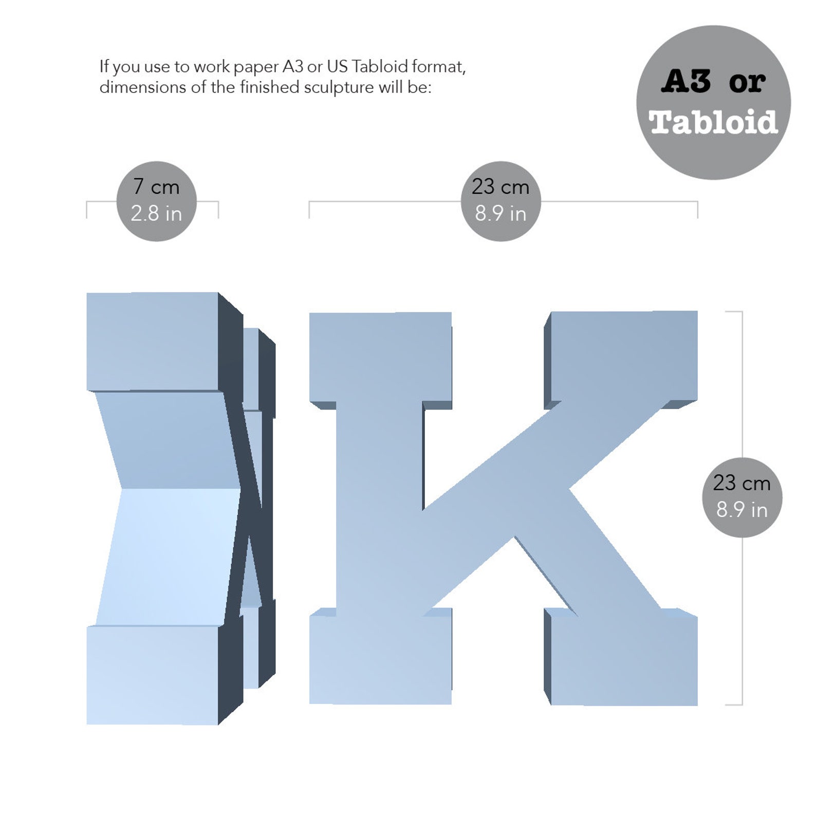 Printable DIY Template PDF. Letter K Low Poly Paper Model - Etsy