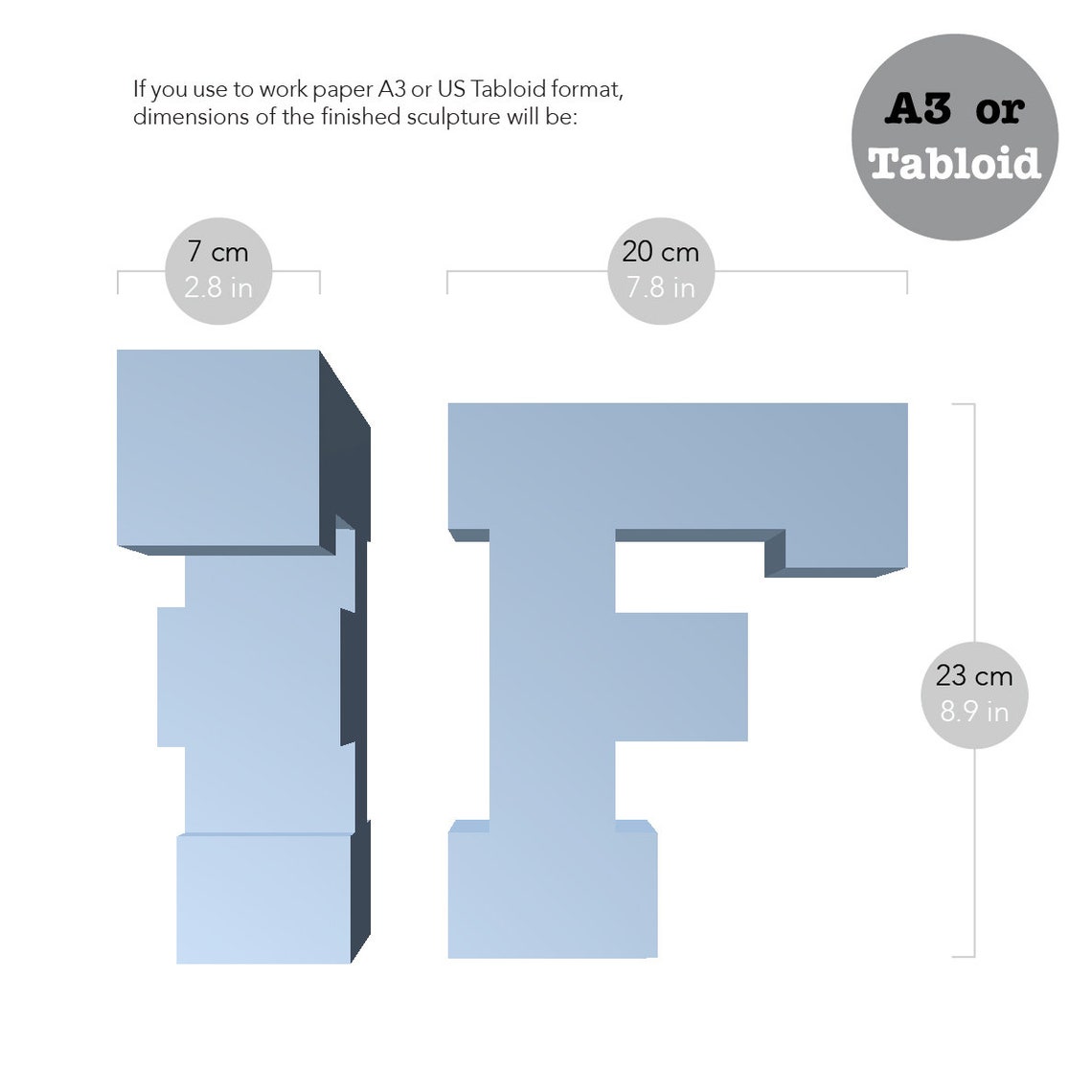 Printable DIY Template PDF. Letter F Low Poly Paper Model | Etsy