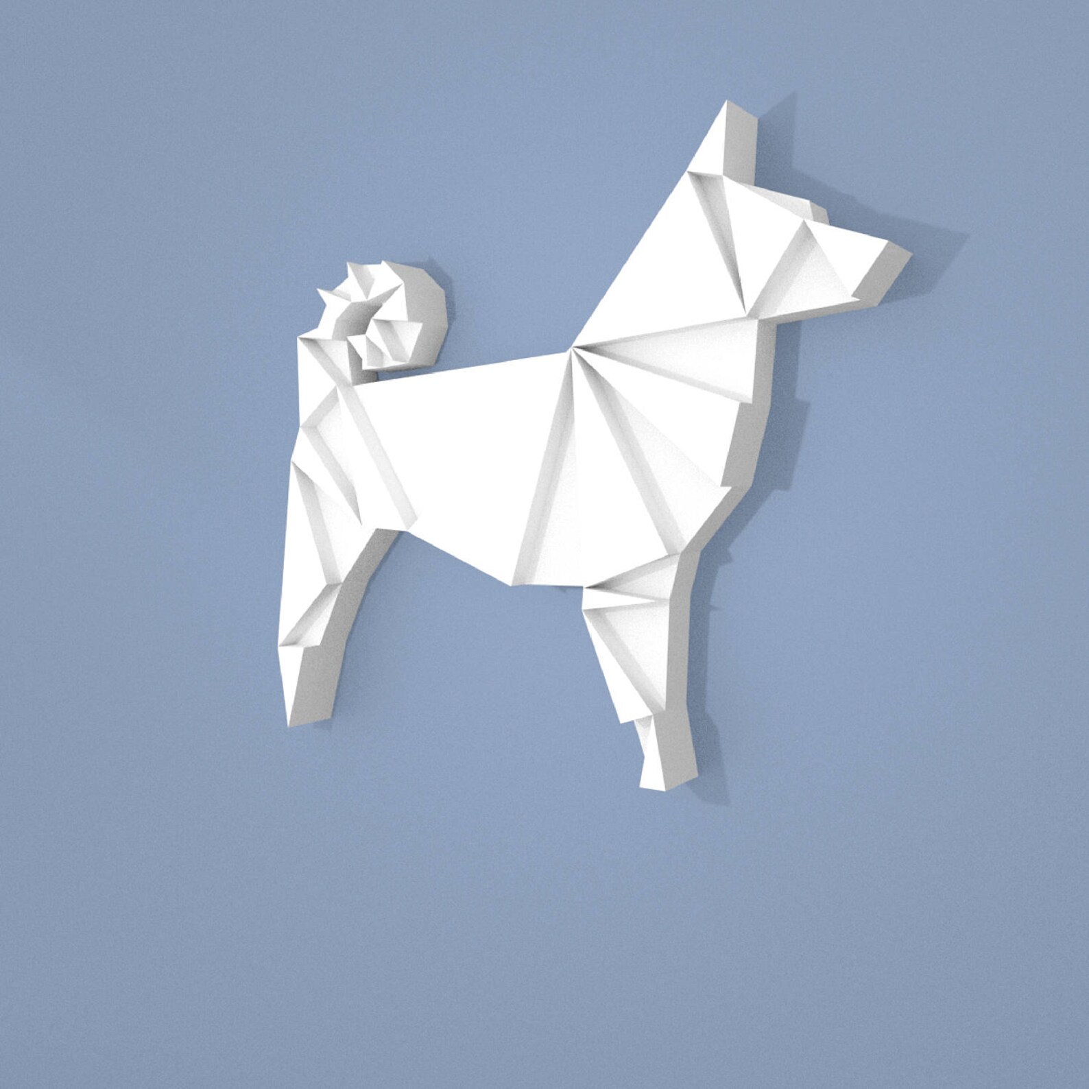 Printable DIY Template (PDF). Wall Dog Low Poly Paper Template. 3D ...