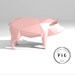 Printable DIY Template (PDF). Pig Low Poly Paper Model Template. 3D ...