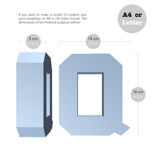 Printable DIY Template (PDF). Letter Q Low Poly Paper Model Template ...