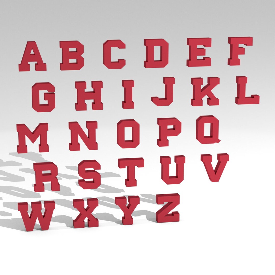 Printable DIY Template (PDF). Letters A-Z Low Poly Paper Model ...