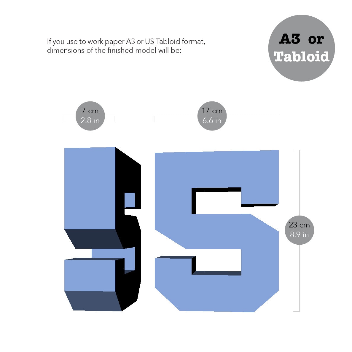 Printable DIY Template PDF. Number 5 Low Poly Paper Model - Etsy