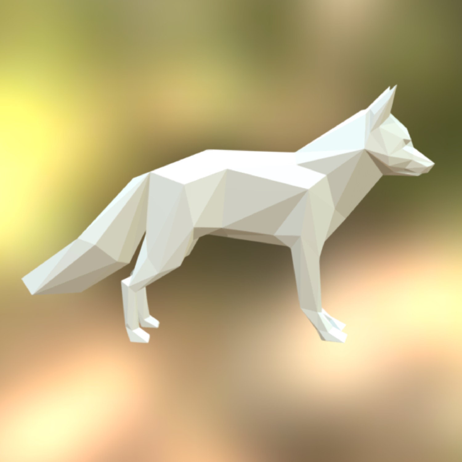 Printable DIY Template (PDF). Fox Low Poly Paper Model Template. 3D ...