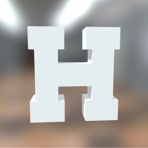 Printable DIY Template (PDF). Letter H Low Poly Paper Model Template ...